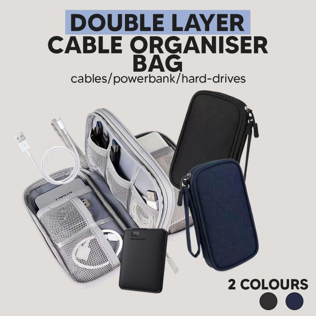 【SG Ready Stocks】Travel Cable Bag Pouch Utilities Travel Organiser USB ...