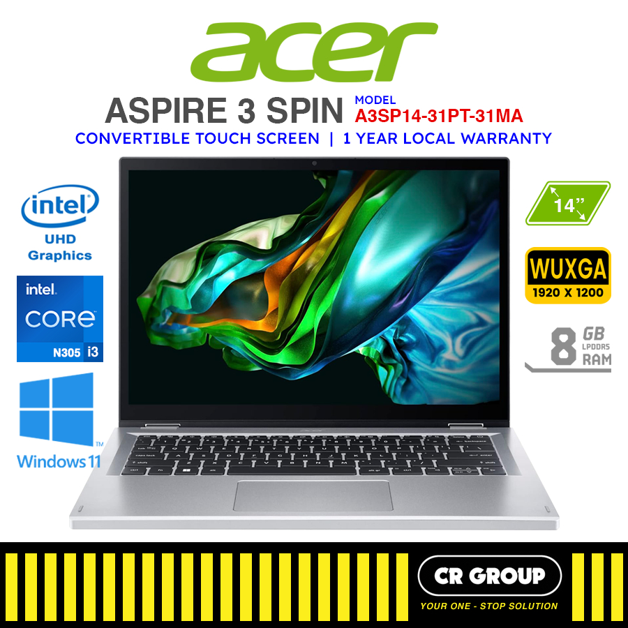 Acer Aspire 3 A3SP14-31PT-31MA Laptop - Intel i3-N305 - 14" WUXGA ...