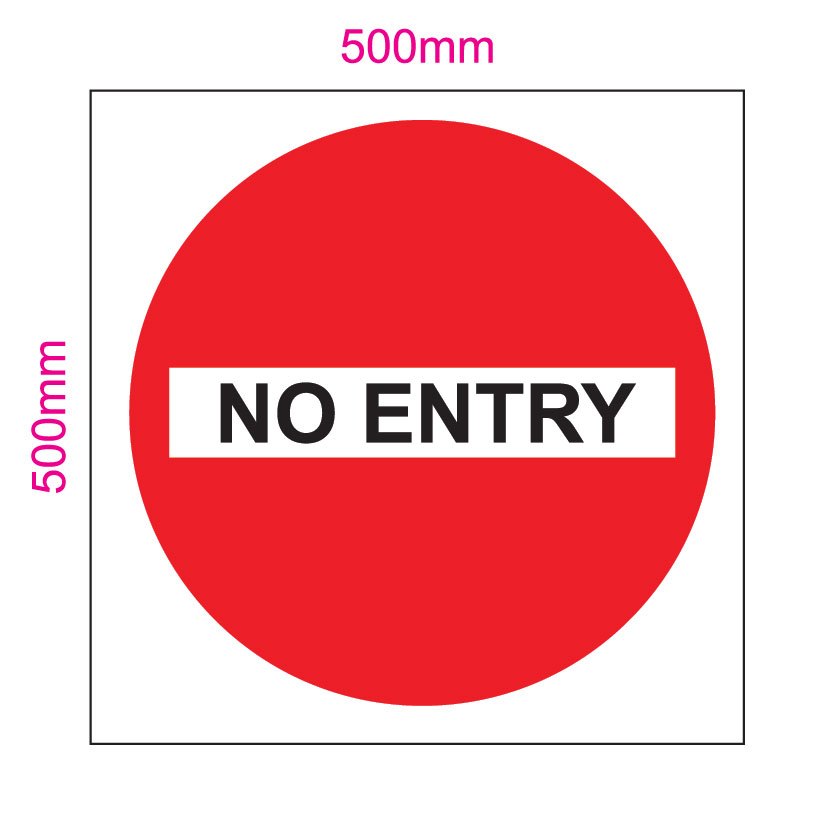 NO ENTRY SIGN/SIGNAGE | 600mm x 600mm | WARNING SIGN, BEWARE SIGN ...