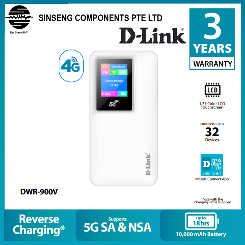 D-Link Wifi 6 DWR-900V 5G Router MiFi Mobile 5G Sim Card Router with ...