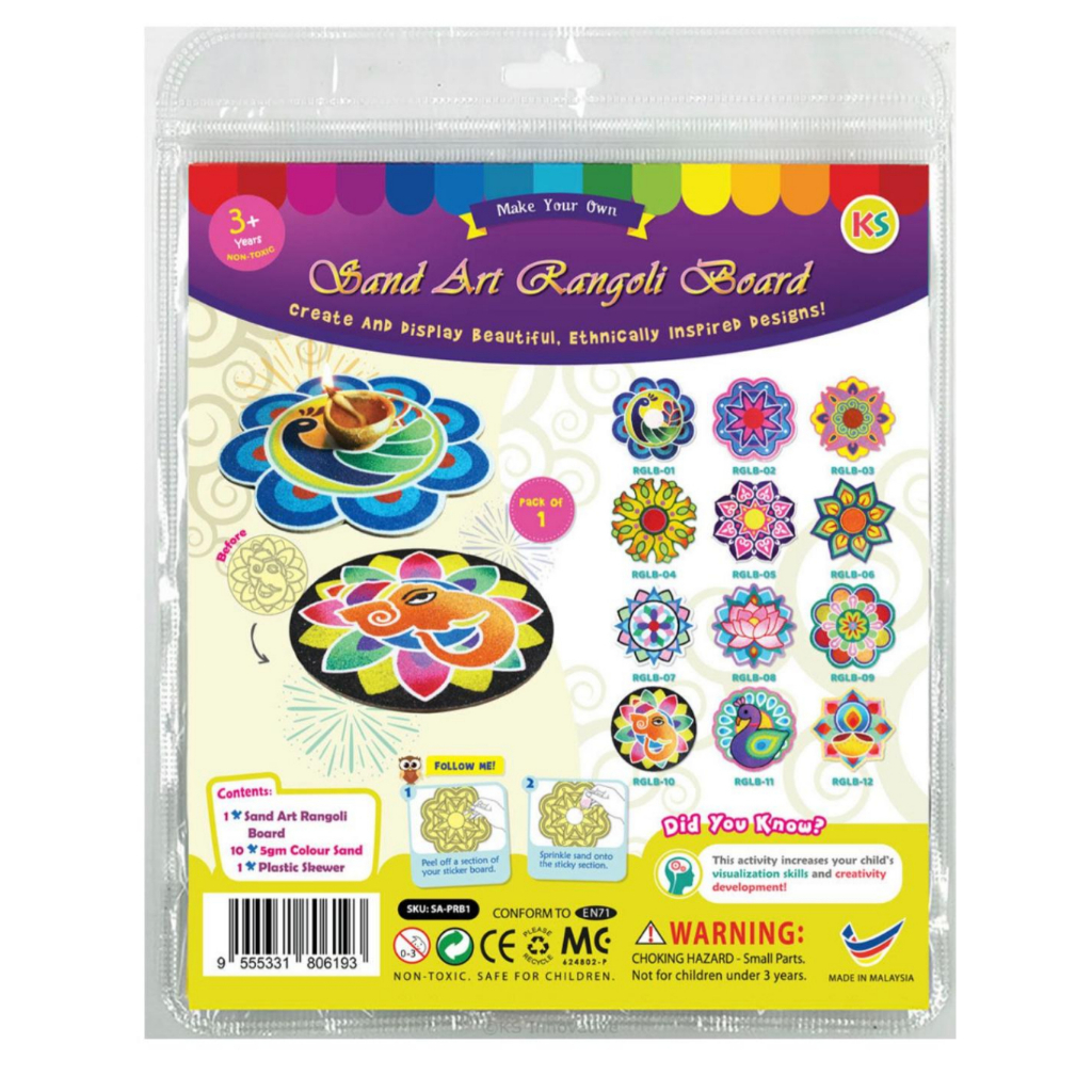 Sand Art Rangoli Board Kit for young children's birthday celebration ...