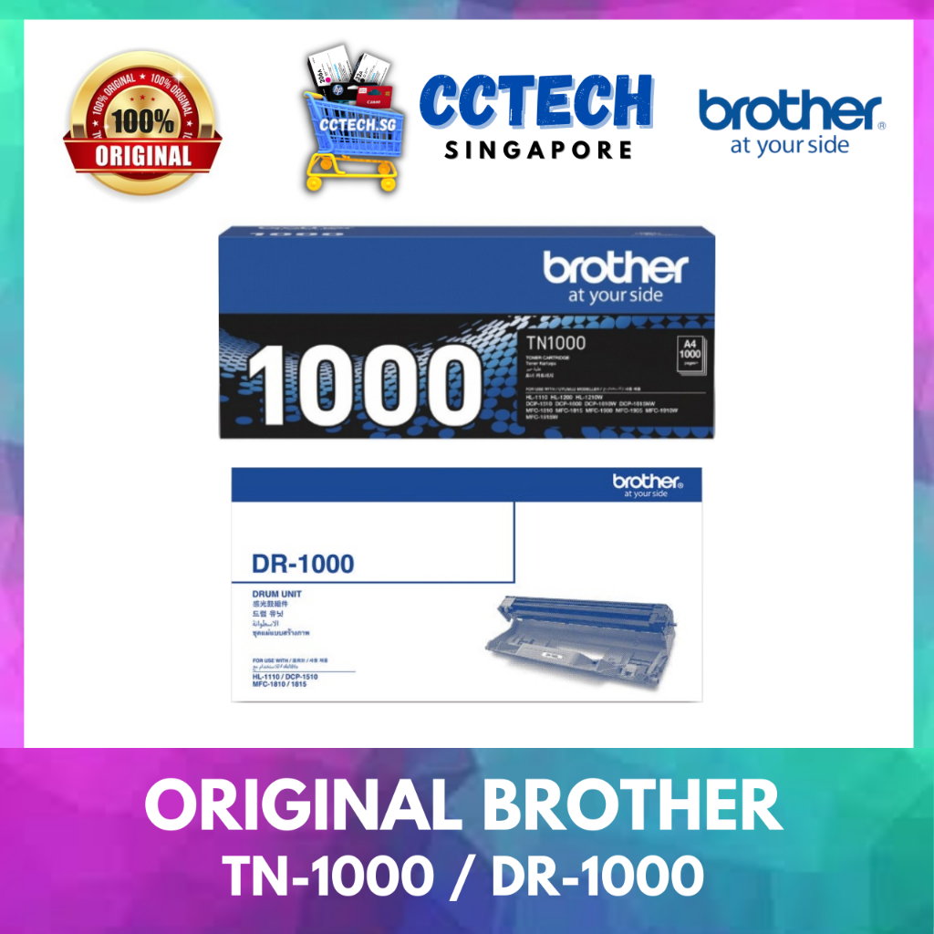 ORIGINAL BROTHER TN-1000 TN1000 Toner / DR-1000 DR1000 Drum SG Ready ...