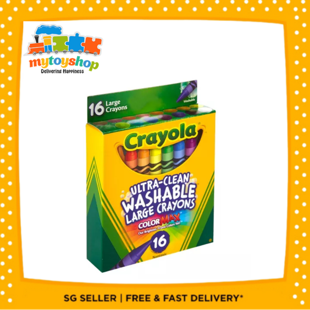 Crayola 16 ct Ultra-Clean LARGE Washable Crayons | Shopee Singapore