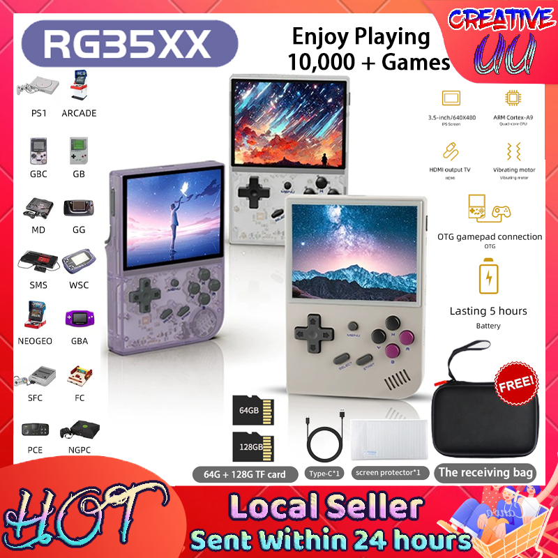 🔥【SG Ready Stock】🔥Original ANBERNIC RG35XX Handheld Game Player Garlic ...