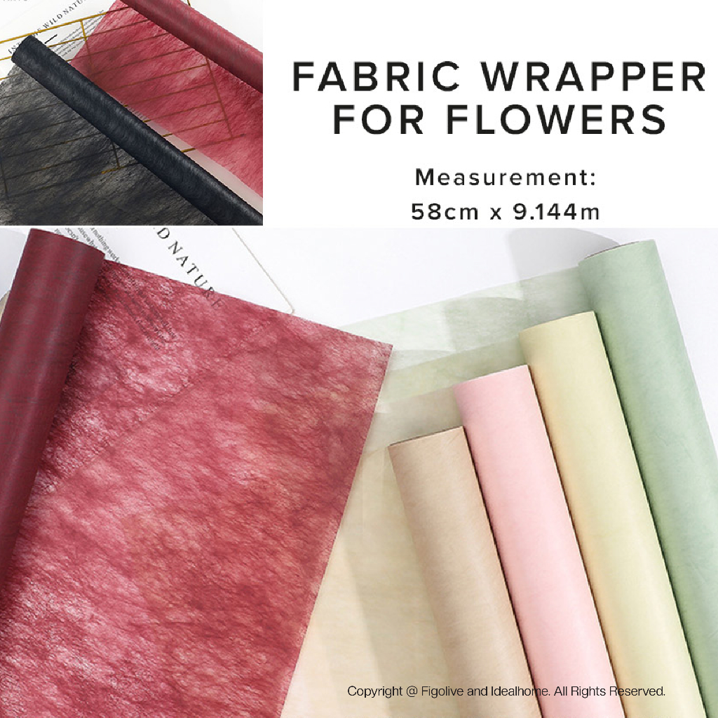 [SG Seller] 9 meter per roll Fabric Silky Flower Wrapping Paper Rose ...