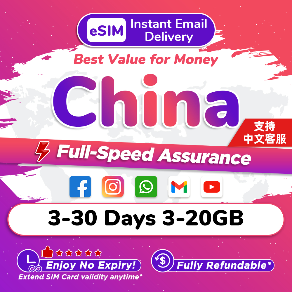 China eSIM Pro 3-30Days 3GB/5GB 5G/4G Data | Instant 24h Email Delivery | High Speed China ...