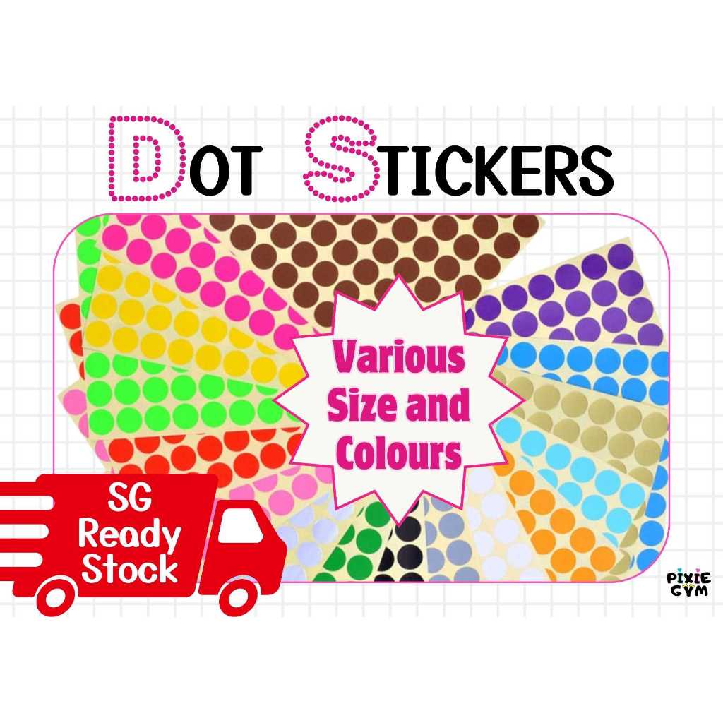 Dot Sticker Round Sticker Label Colourful Educational Stickers 8mm/10mm ...