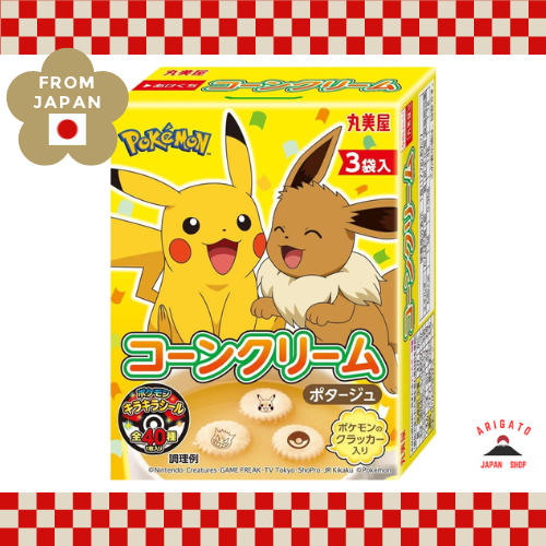 Marumiya Pokémon Corn Cream Potage Instant with Pokémon Crackers 3 bags ...