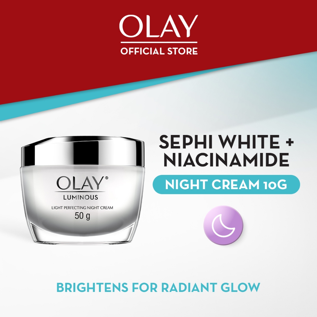 Olay Luminous Niacinamide Brightening Night Moisturizer Light ...