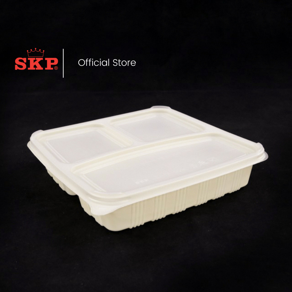 SKP Ecovue Biodegradable Disposable 3 Compartment Container Set With ...