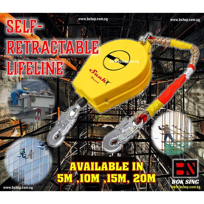 SELF RETRACTABLE LIFELINE / AUTO FALL ARRESTOR -5M,10M,15M,20MTR ...