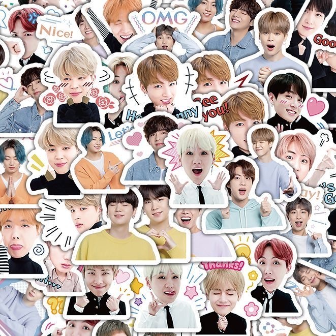 50Pcs/Set KPOP BTS Stickers Cute Bangtan Boys for Cellphone Cup ...