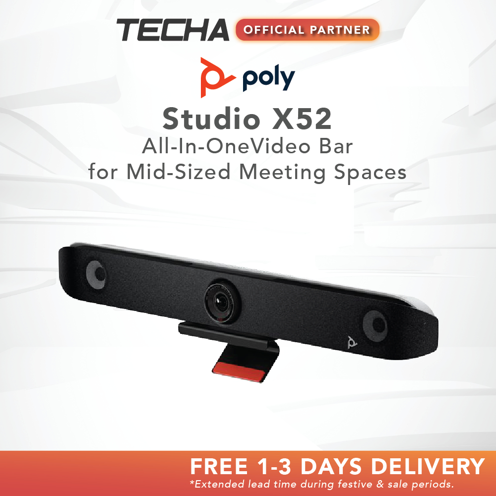 Poly Studio X52 | All-In-OneVideo Bar For Mid-Sized Meeting Spaces | Shopee Singapore