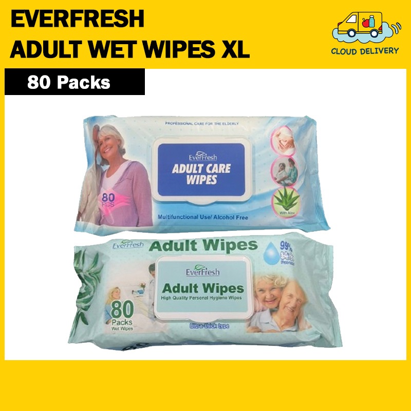 EverFresh Adult Wet Wipes XL 80 Packs | Shopee Singapore
