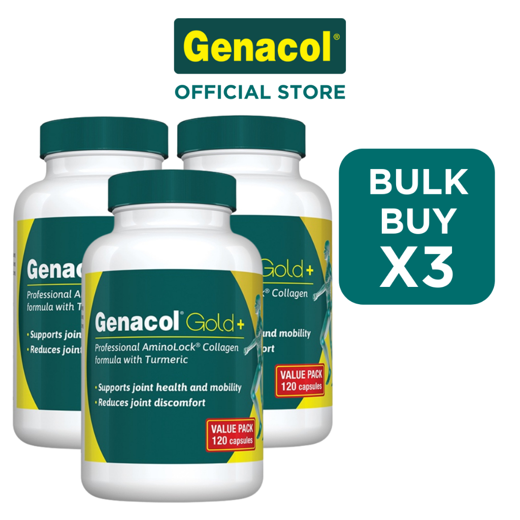 [Bundle of 3] Genacol Gold Plus 120 caps Ultra Hydrolyzed Collagen ...