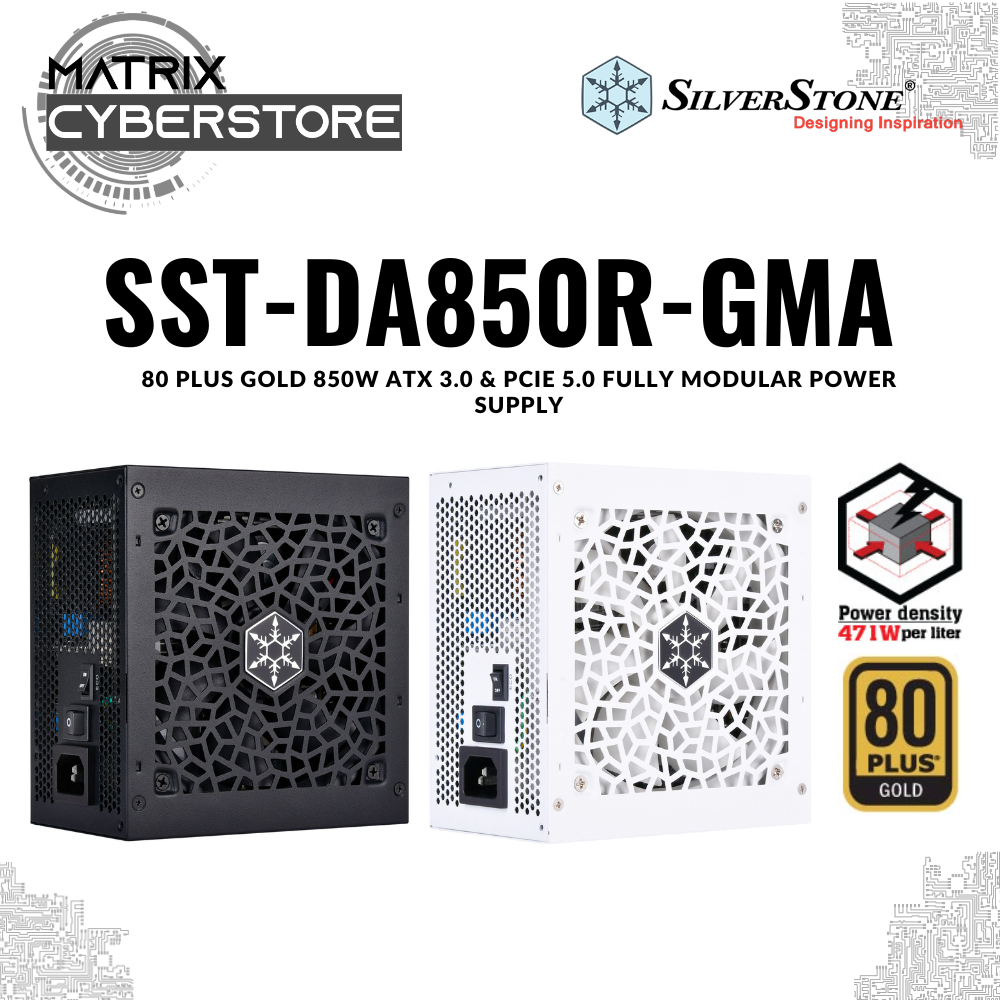 SilverStone DA850R 80 Plus Gold 850W ATX 3.0 & PCIe 5.0 Fully Modular ...