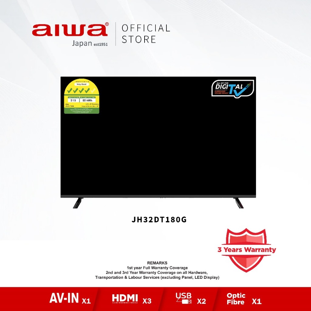 Aiwa 32 inch HD LED TV | JH32DT180G | Shopee Singapore