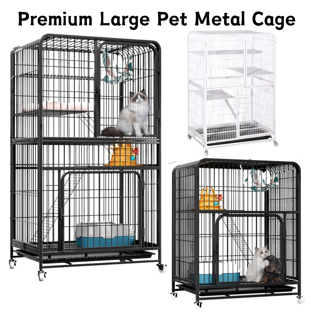 [SG SELLER] Pet Carrier / Large Pet Indoor Cage Dog Cat Heavy-Duty Cage ...