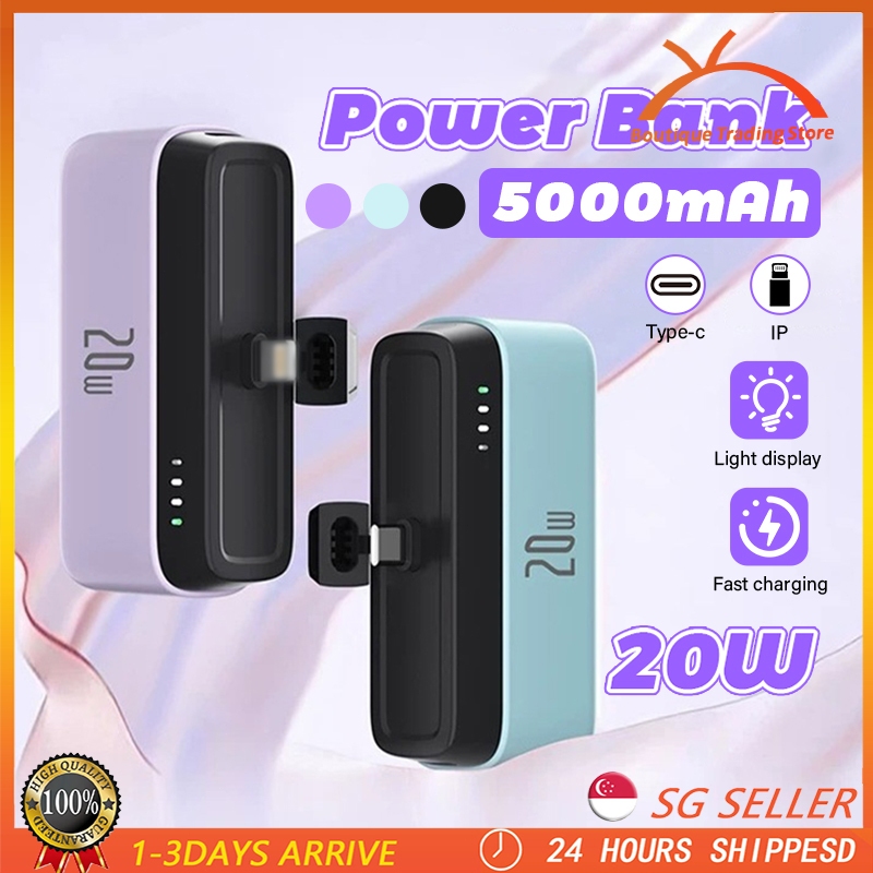 【SG Stock】20W Mini PowerBank 5000Mah Fast Charging Powerbank ...