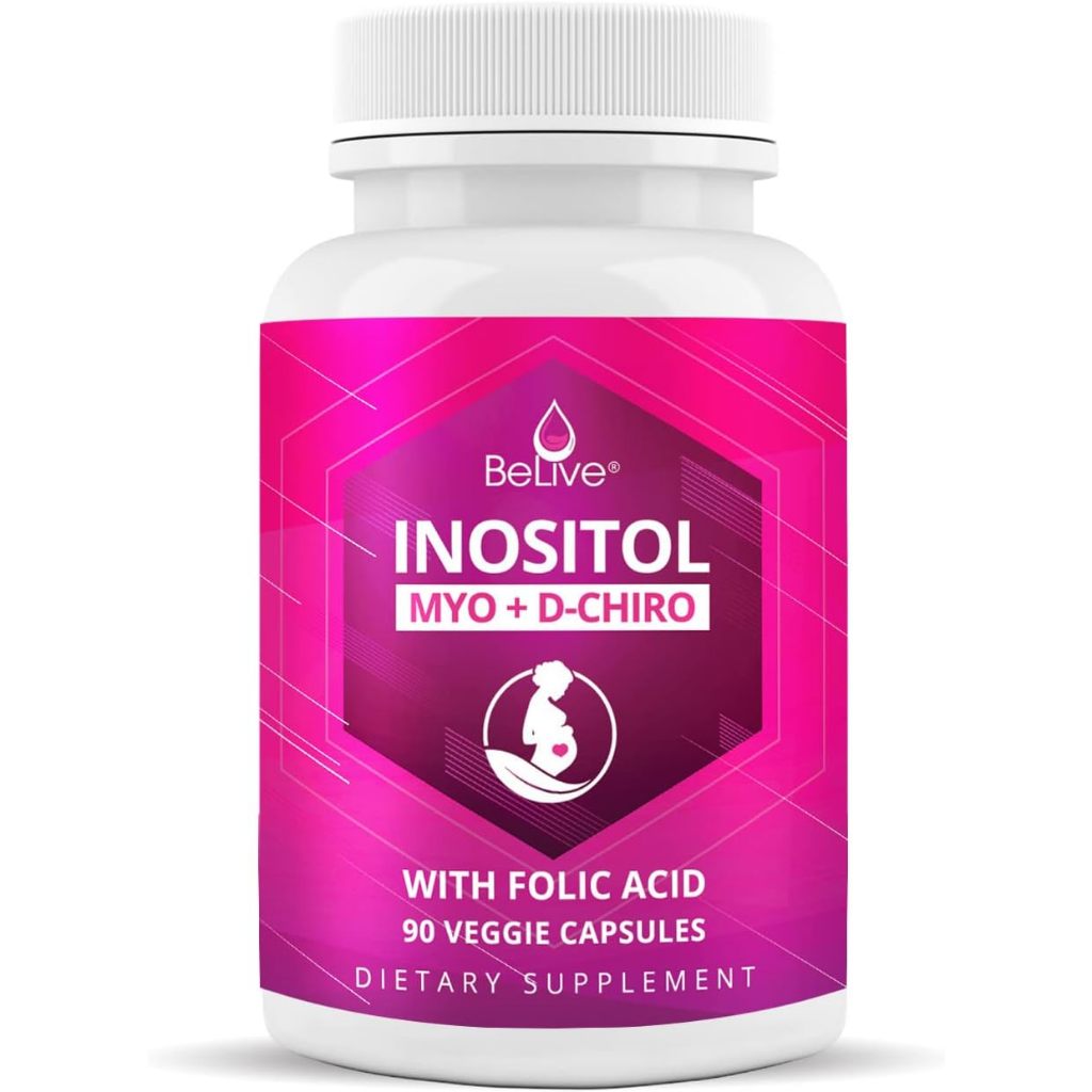BeLive Myo-Inositol & D-Chiro Inositol 90 Capsules Supplement with ...