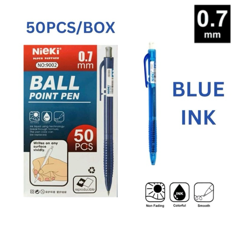 Nieki 9002 Ball Point Pen 0.7mm (50pcs/box) | Shopee Singapore