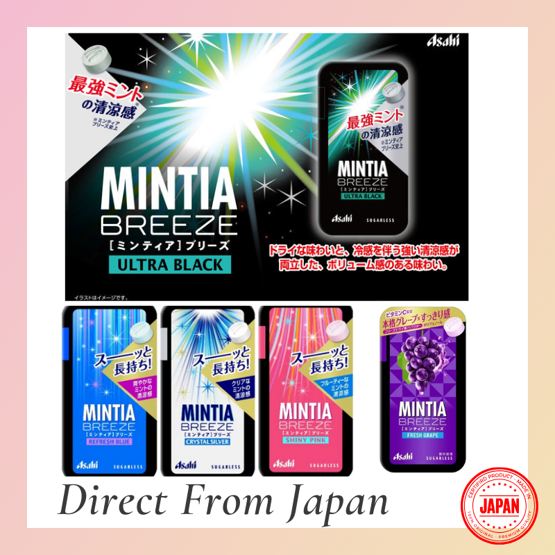 Asahi Mintia Breeze Mints Breath Fresh Assorted Flavor 30 tablets Ultra Black | Shopee Singapore
