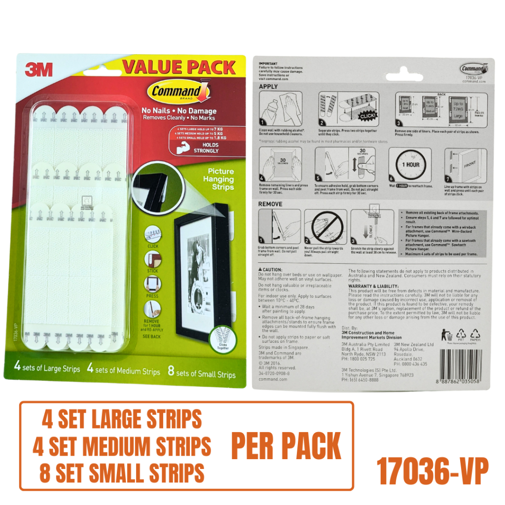 3M Command Picture Hanging Strips For Picture Frame | Shopee Singapore