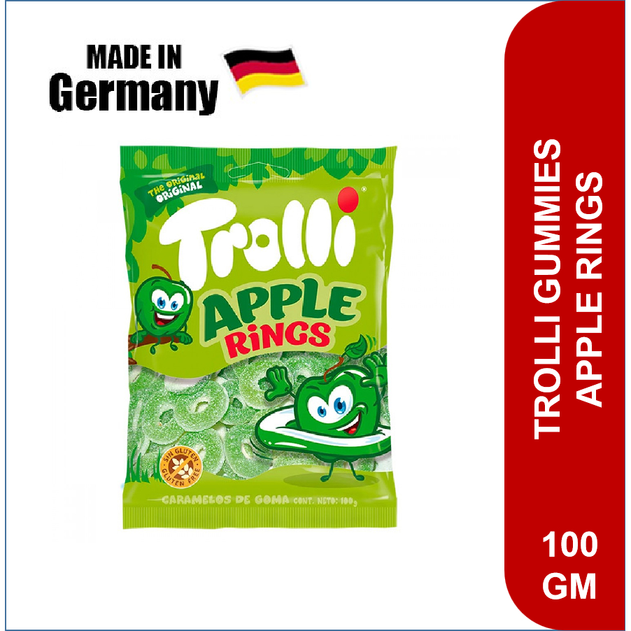 Trolli Gummies - Sour Apple Rings -100g | Shopee Singapore
