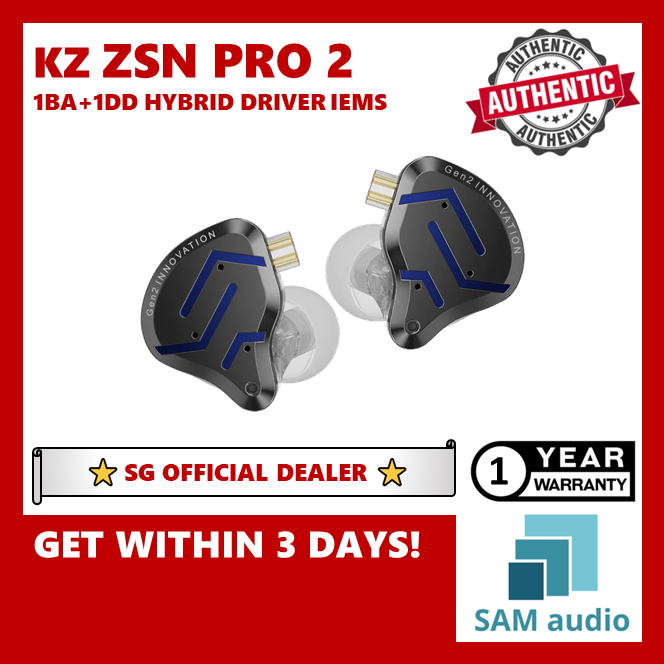 [🎶SG] KZ ZSN PRO 2 Hybrid Drivers 1BA + 1DD In-Ear Monitors IEM WITH ...