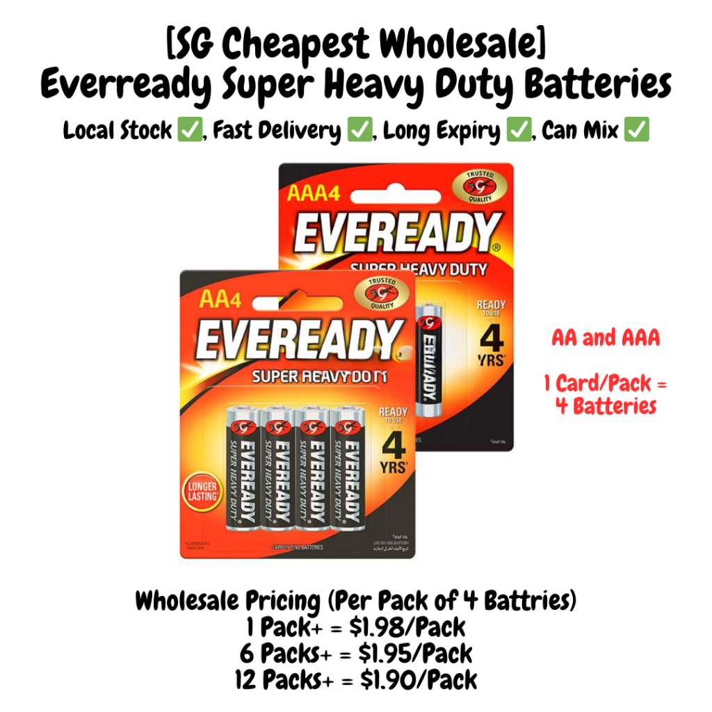 Eveready AA/AAA Super Heavy Duty Battery Batteries | Shopee Singapore