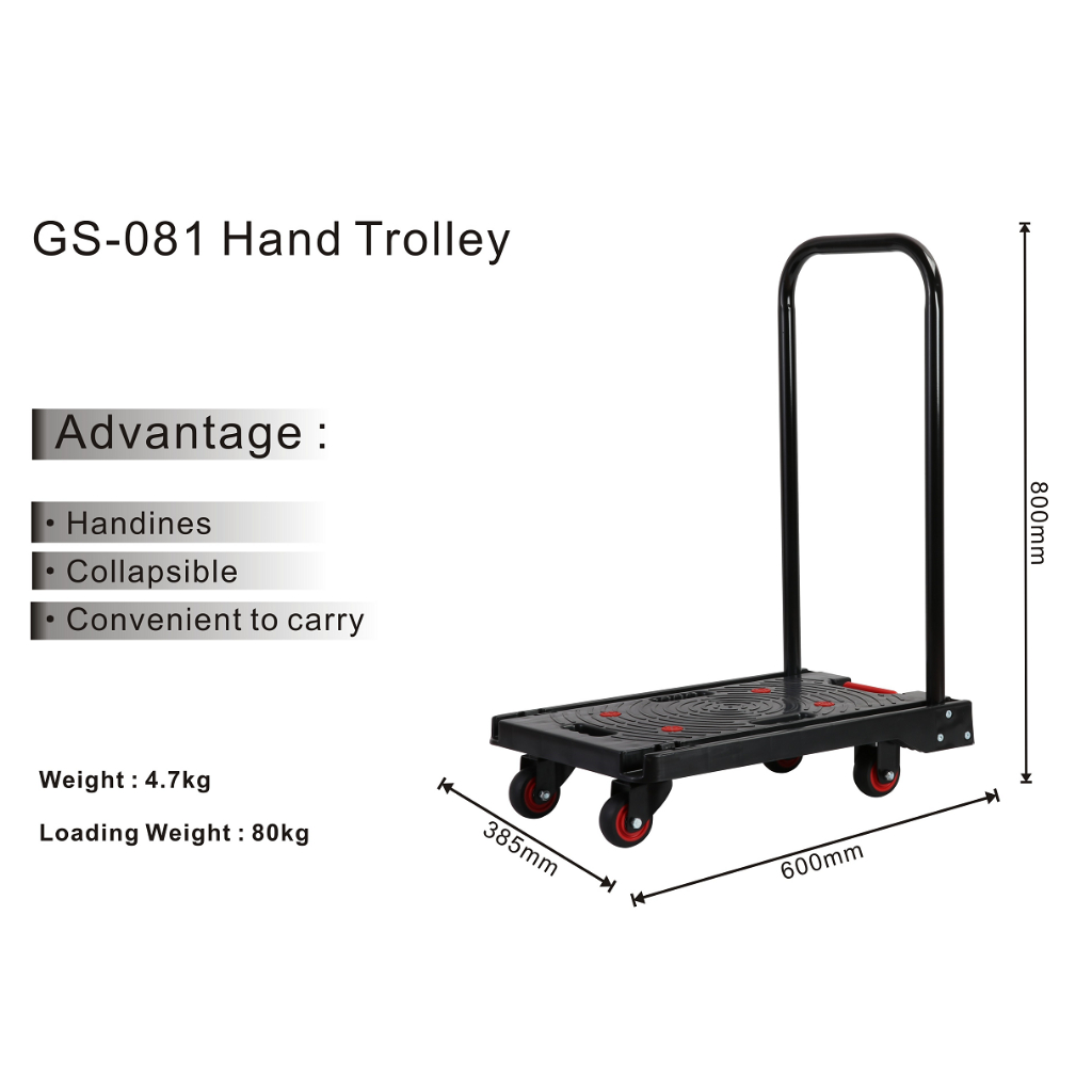 SG Hand Trolley Loading Weight 100kg / Foldable Trolley Installed ...