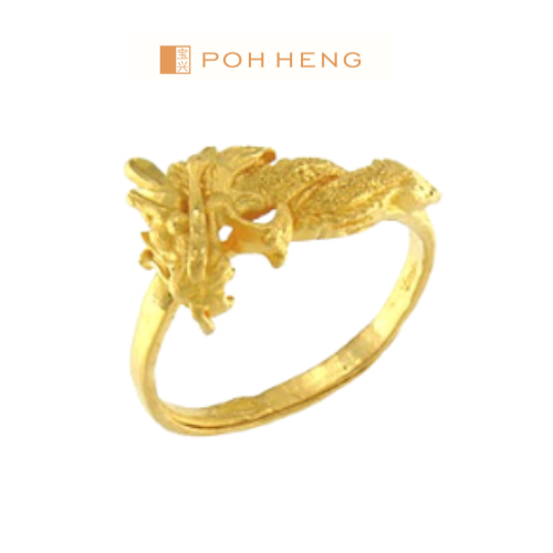 Poh Heng Jewellery 24K Dragon Ring in Yellow Gold [Price By Weight ...