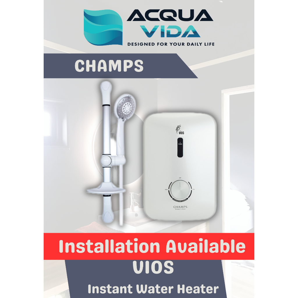 [Installation] CHAMPS VIOS Copper Tank Instant Water Heater | Shopee ...