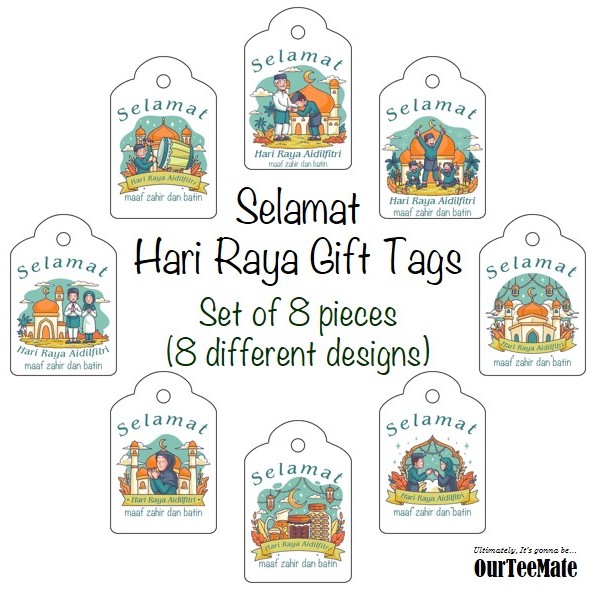 Ramadan Special! 8 pieces Hari Raya Gift Tag / Customised Gift Tag ...