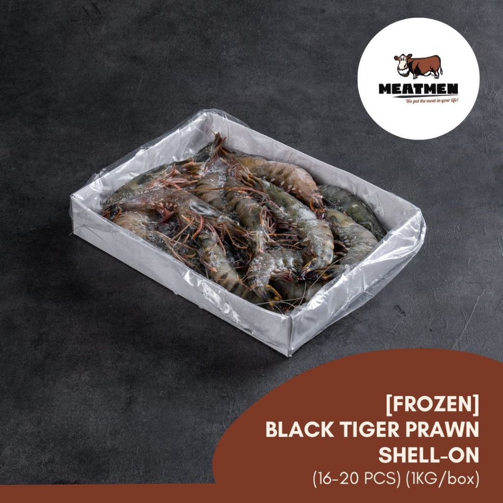 [FROZEN] BLACK TIGER PRAWN SHELL-ON (16 - 20 PCS) (1kg) | Shopee Singapore