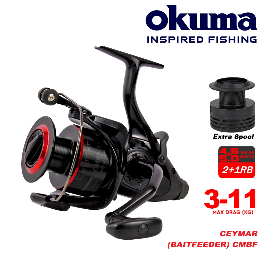 3-11KG Max Drag Okuma Ceymar CMBF Baitfeeder Fishing Reel (Extra Spool ...