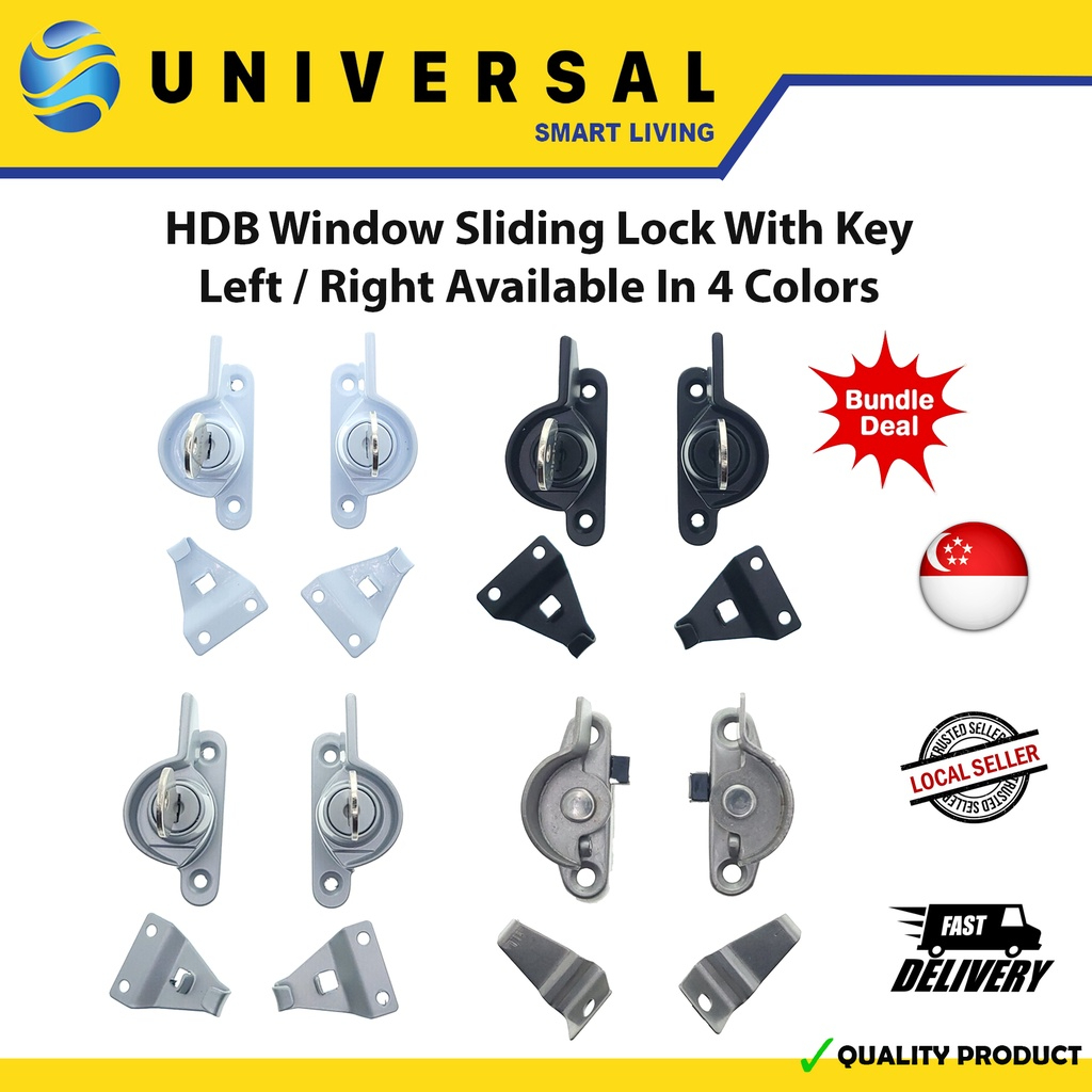 [SG SHOP SELLER] HDB Condo Sliding Window Lock With Key Left / Right ...