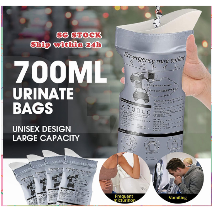 SG Stock Emergency Car Urine Bag Portable Vomit Bags Mini Toilet Mobile ...