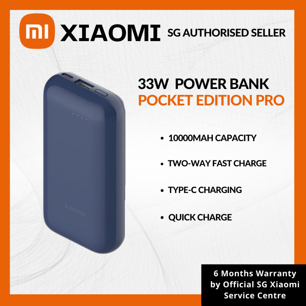 Xiaomi Mi 33W Power Bank 10000mAh Midnight Blue Compact Portable Type C ...