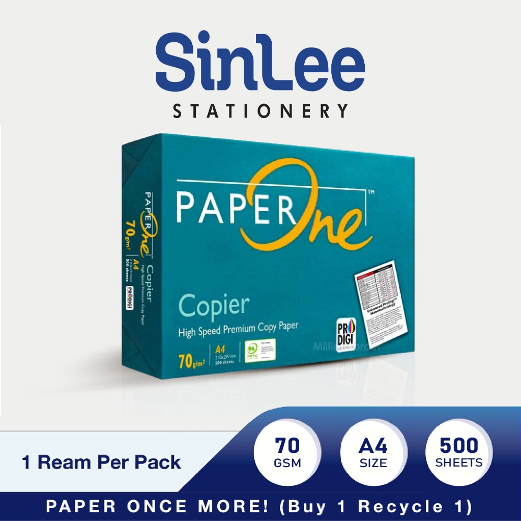 [1Reams 500 Sheets] PaperOne Printing Paper Premium Quality | A4 Paper | A3 Paper | A5 Paper ...