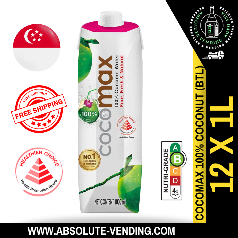 COCOMAX 100% Coconut Water 1L X 12 (TETRA) | Shopee Singapore