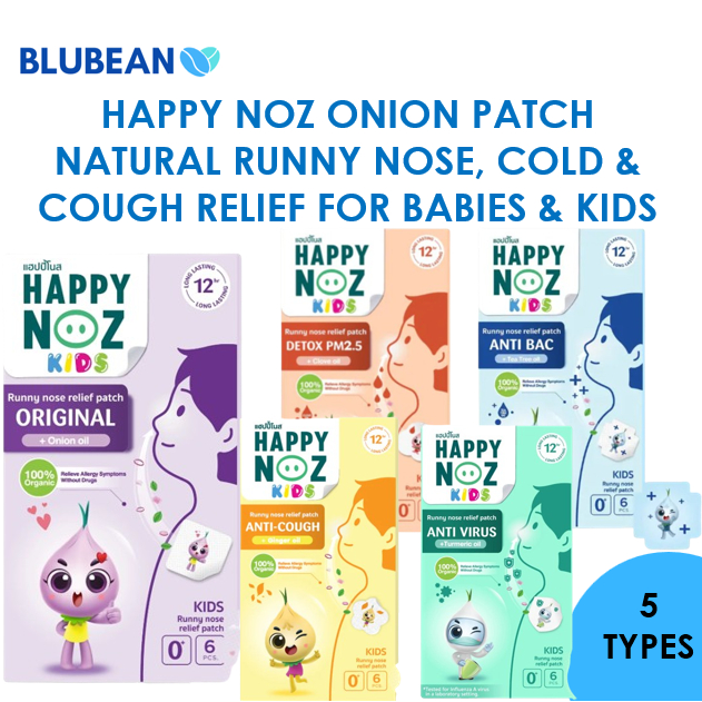 [BLUBEAN] HAPPY NOZ ONION PATCH – COUGH, RUNNY NOSE AND COLD RELIEF ...