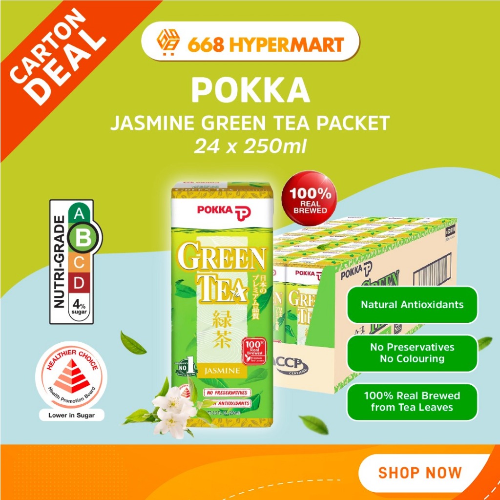 Pokka Jasmine Green Tea Packet (24 x 250ml) EXPIRY 04/25 | Shopee Singapore