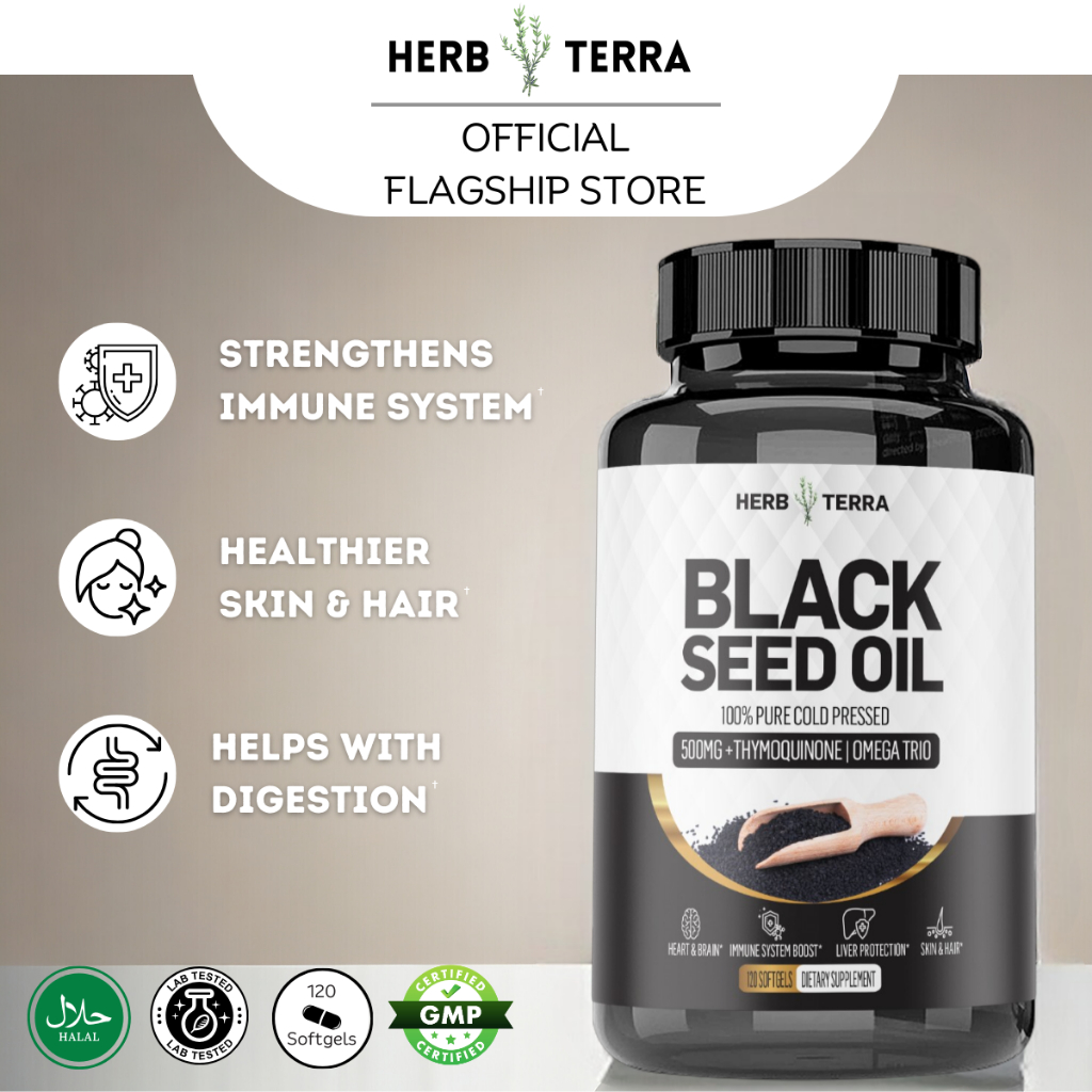 [SG] Black Seed Oil 1000mg | 120 Capsules | Trio Omega | Habbatus Sauda ...