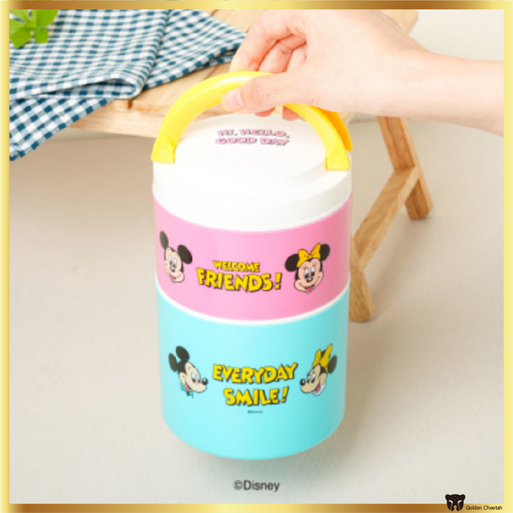 Disney Mickey Mouse & Minnie Mouse Round 2 Tier Lunch Box 900ml ...