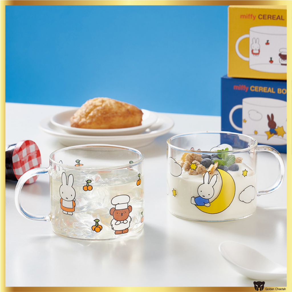 Miffy Transparent Cereal Bowl Heat-Resistant Reinforced Glass Mug 480ml ...