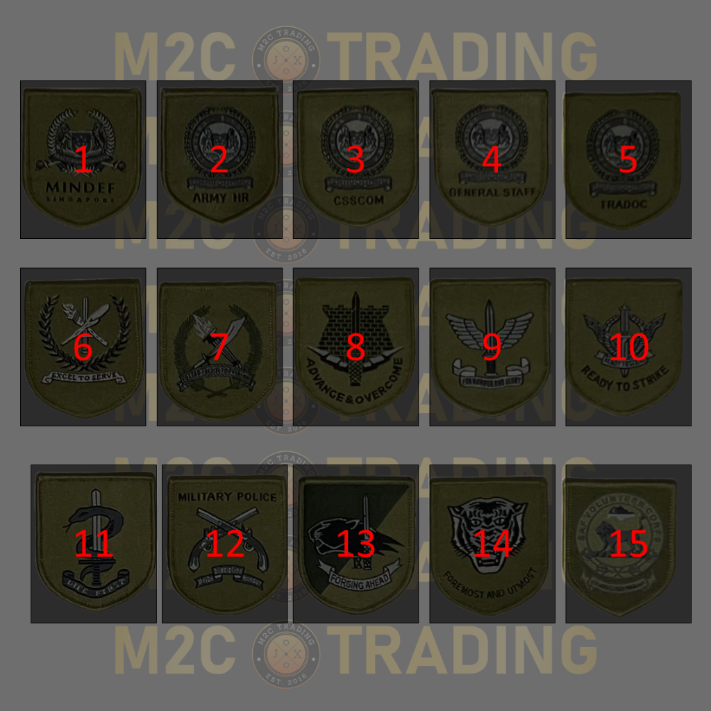 Singapore saf Drab Green Woven Patch with Velcro Backing | Shield Shape ...