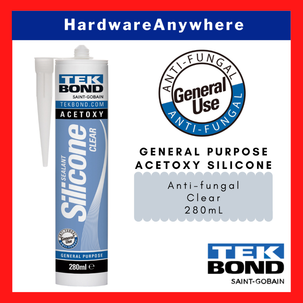 TEKBOND Acetoxy Silicone Sealant 280ml, For General Purpose, Anti ...
