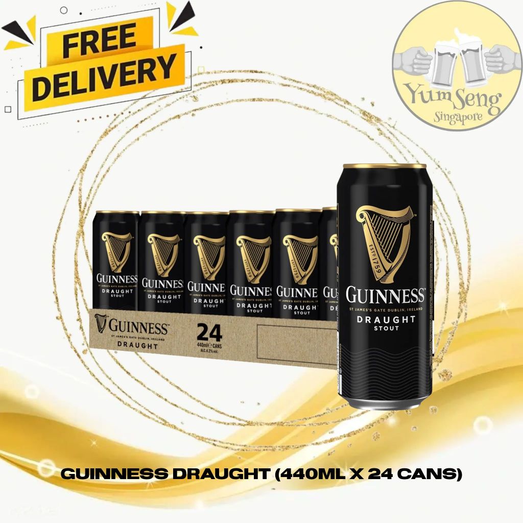 Guinness Draught - 440ml x 24 cans (BBD: 11/2025) | Shopee Singapore