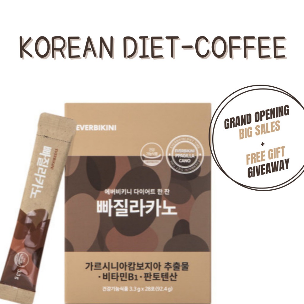 [EVERBIKINI] Korean Diet Coffee 28 Sticks + Free Gift | Shopee Singapore